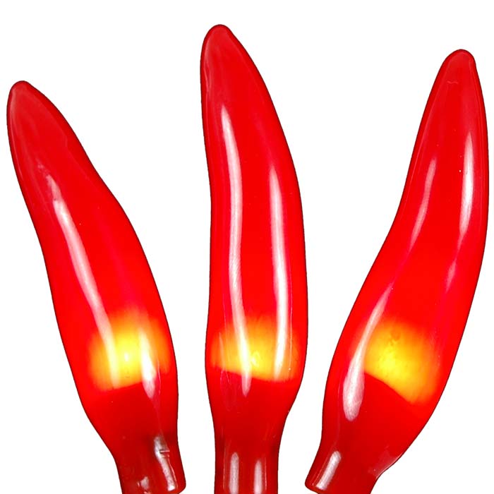 Red Chili Pepper Light Strings with 35 Lighted Peppers - Novelty Lights ...