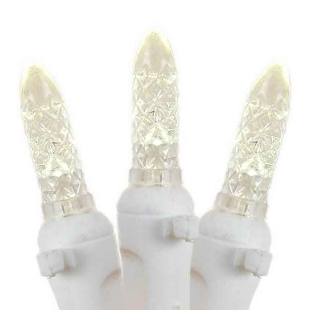 Warm White LED Icicle Lights on White Wire - Novelty Lights Inc Novelty ...