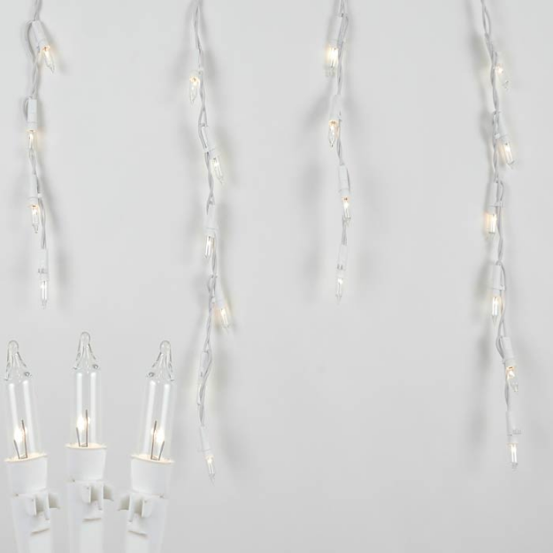 Pro-Grade Connect 5 White Wire Icicle Lights Medium DropsNovelty Lights ...