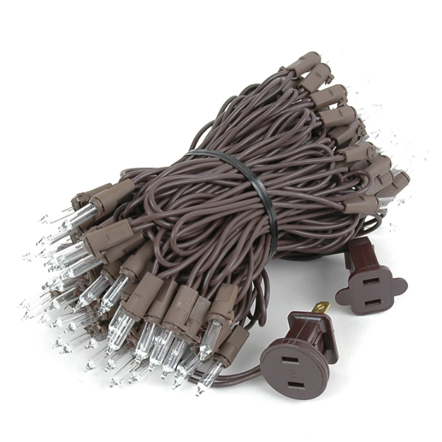 Christmas Mini Light Sets 100 Light Brown Wire 4" SpacingNovelty Lights ...