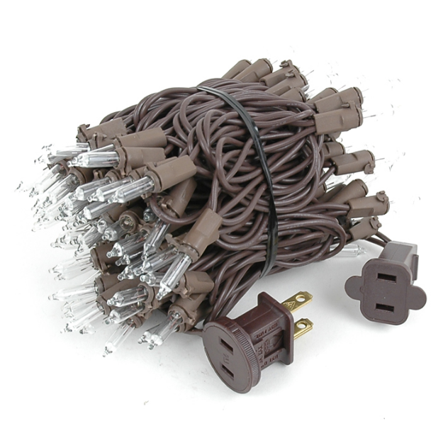 Christmas Mini Lights Sets 100 Light Brown Wire 2.5" Spacing - Novelty ...