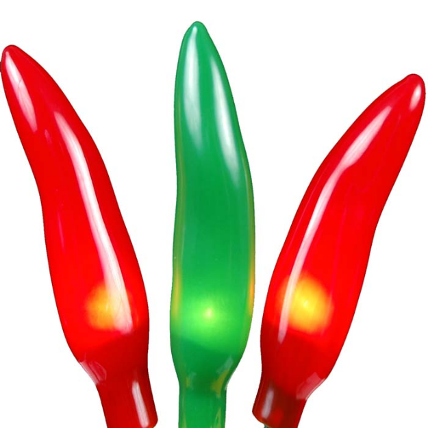 Red and Green Chili Pepper Light Strings with 35 Lighted Peppers ...