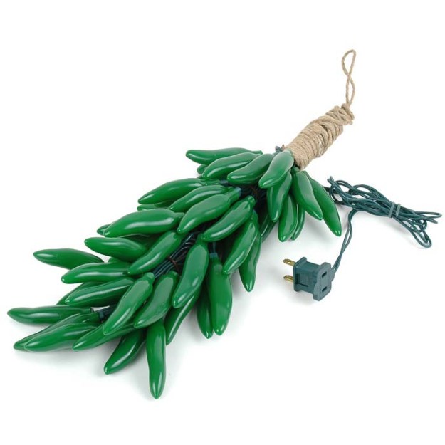 Green Chili Pepper Light Ristras 16" Cluster set - Novelty Lights ...