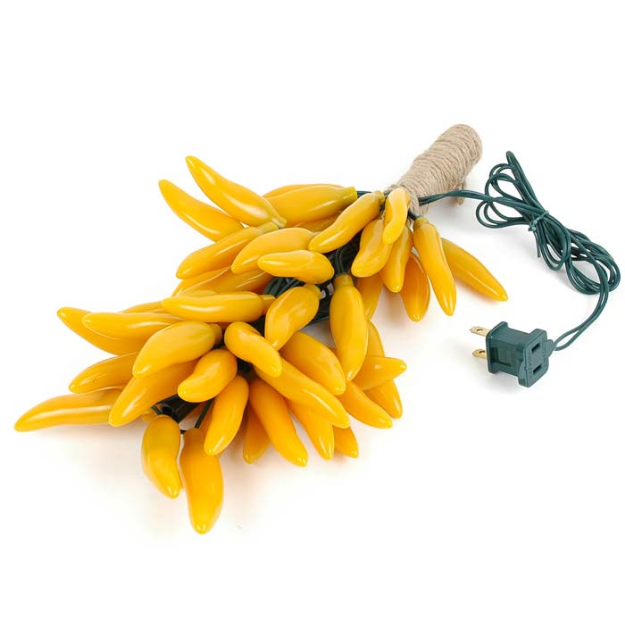 Yellow Chili Pepper Light Ristras 16" Cluster set - Novelty Lights ...