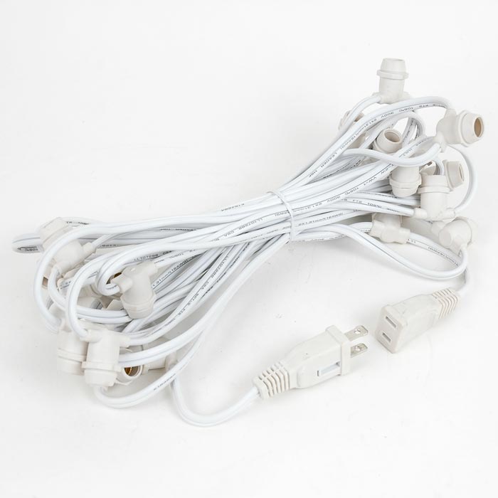 25' Heavy Duty white Wire String Light with Candelabra Base - Novelty ...