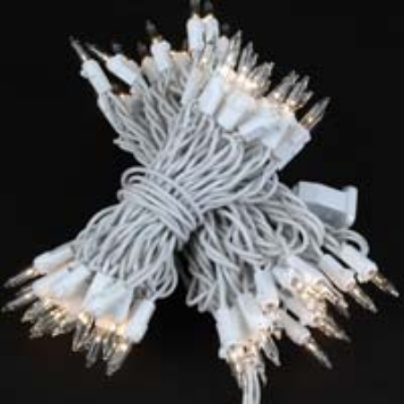 White Wire Commercial Grade Mini Christmas Light SetsNovelty Lights ...