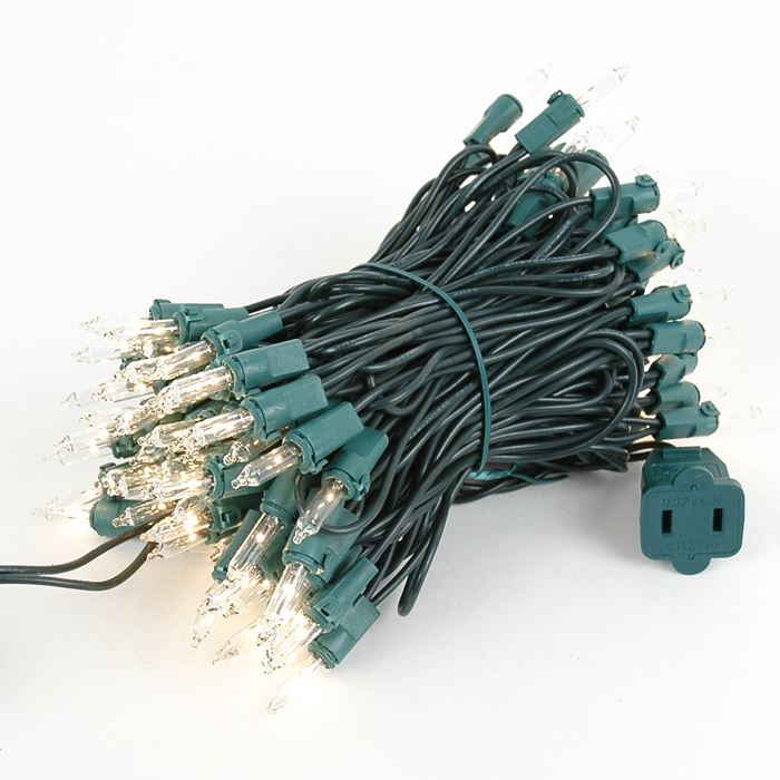 Random Twinkle Mini Lights on Green Wire 100 Bulb - Novelty Lights ...