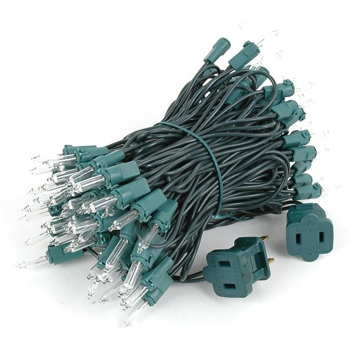 Random Twinkle Mini Lights on Green Wire 100 Bulb - Novelty Lights ...