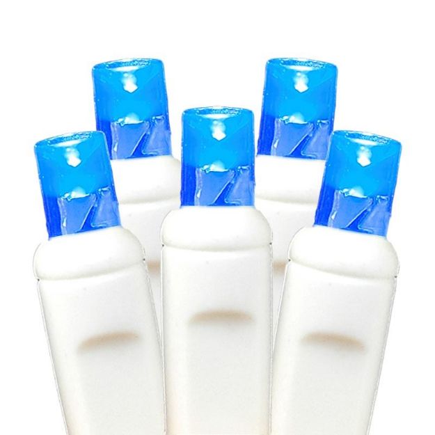 20 LED Battery Operated Lights Blue on White Wire - Novelty Lights ...