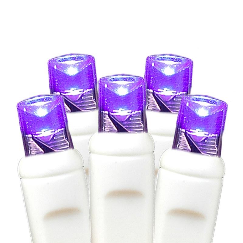 20 LED Battery Operated Christmas Lights Purple on White Wire - Novelty ...