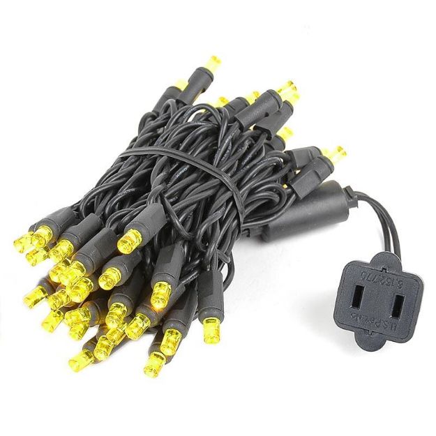 Black Wire Wide Angle Yellow (Gold)50 Bulb LED Christmas Lights Sets 11 ...