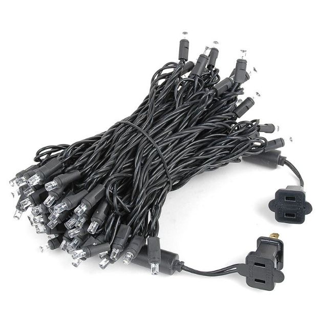 5mm Black Wire Pure White 100 Bulb LED Christmas Lights Sets - Novelty ...