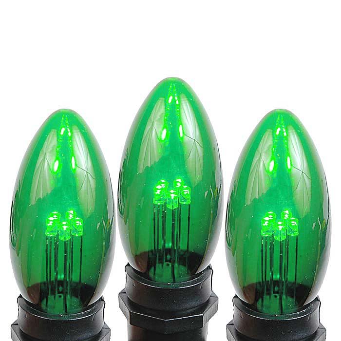 Green Glass C9 LED Bulbs - Novelty Lights IncNovelty Lights | LED ...