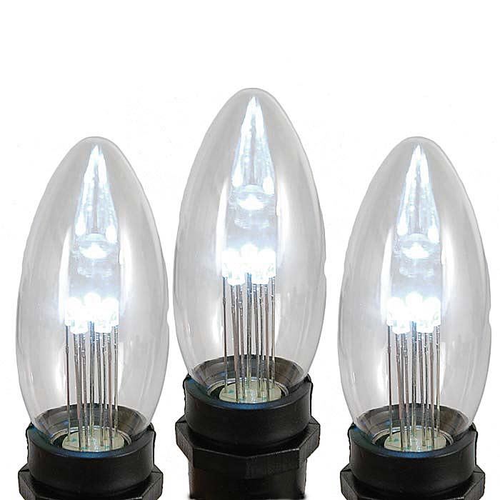 Pure White Smooth Glass C9 LED Bulbs - Novelty Lights IncNovelty Lights ...