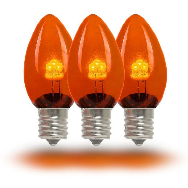 Amber/Orange LED C7 Glass Christmas Bulbs - Novelty Lights Novelty ...