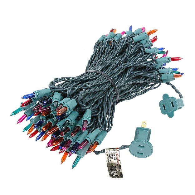 Multi Colored Christmas Mini Lights Set 100 Light Green Wire 50 Feet ...