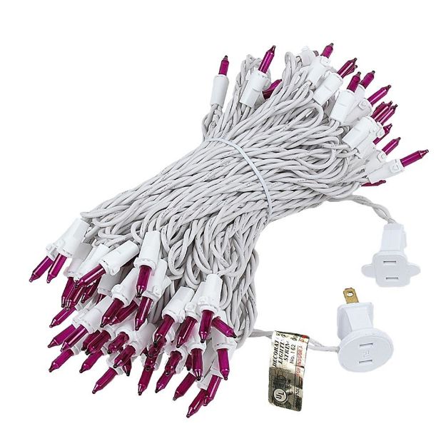 Purple Christmas Mini Lights on White White - Novelty Lights IncNovelty ...