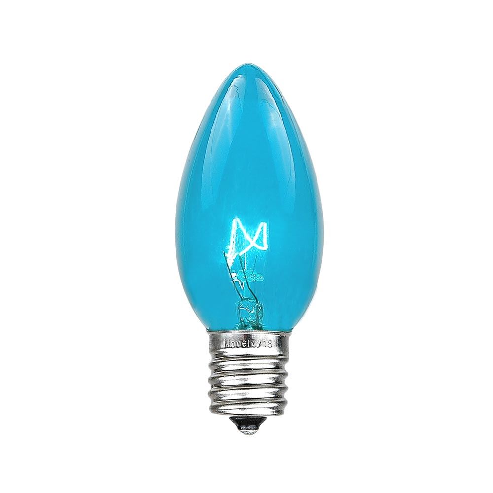 25 Pack of Transparent Teal C9 Christmas Replacement LampsNovelty ...