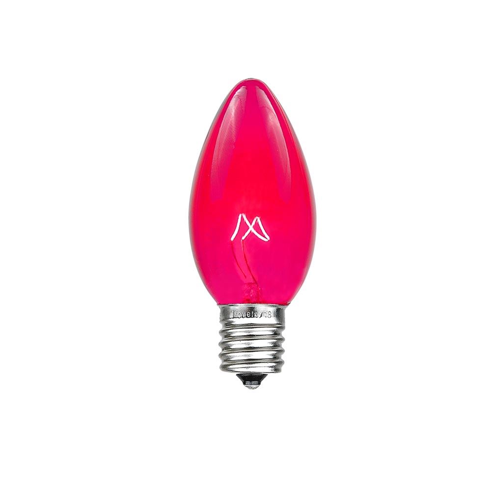 Pink Transparent C7 Christmas Bulbs 25 Pack - Novelty Lights ...