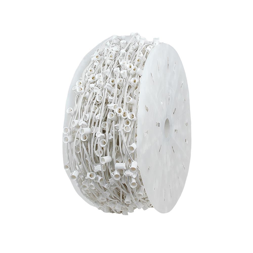 C9 1000 Foot Bulk Spool with 6" Spacing on White WireNovelty Lights ...