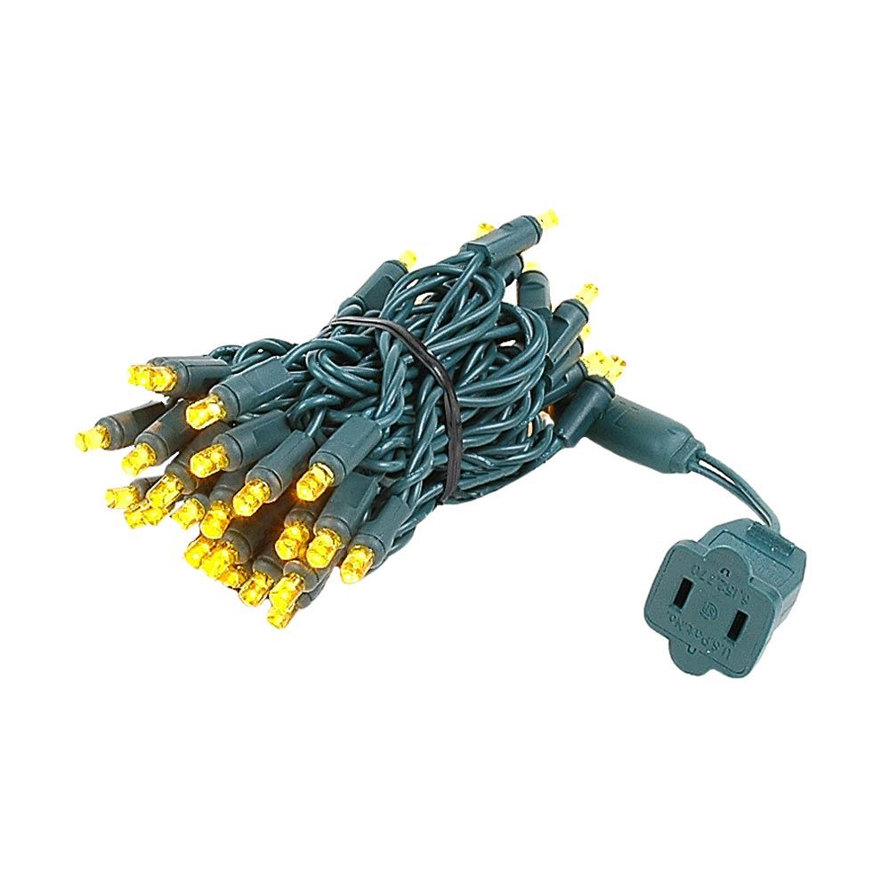 Wide Angle Yellow 50 Bulb LED Christmas Lights Sets 11 Feet Long ...