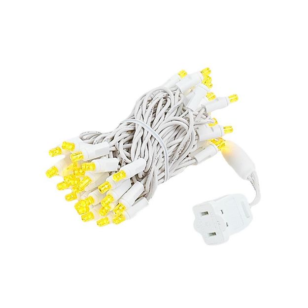 White Wire Wide Angle Yellow (Gold)50 Bulb LED Christmas Lights Sets 11 ...