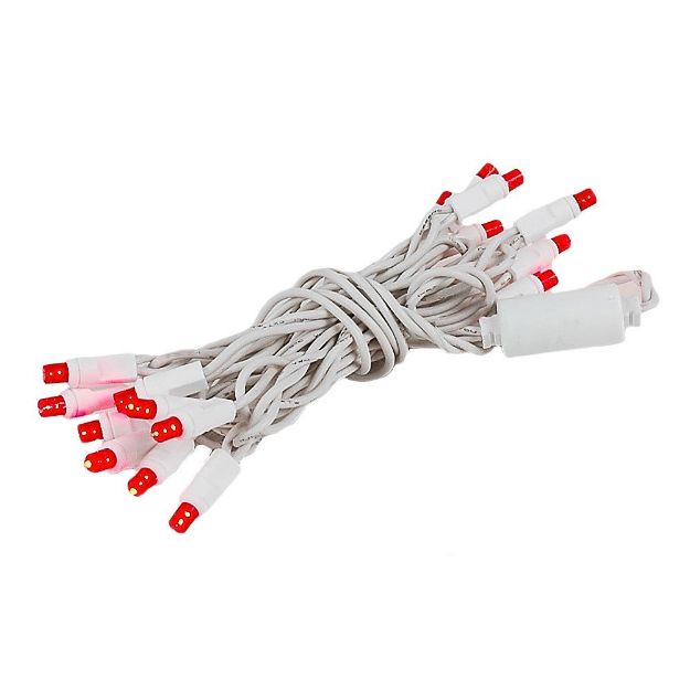 20 Light Red LED Christmas Light Set Non-Connectable White Wire- Novelty Lights IncNovelty ...