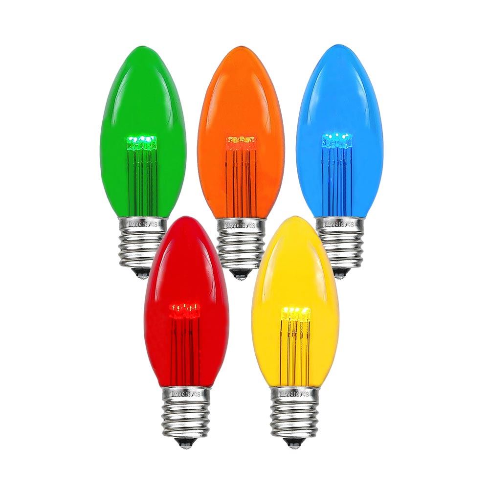 Assorted Smooth Glass C9 LED Bulbs - Novelty Lights IncNovelty Lights ...