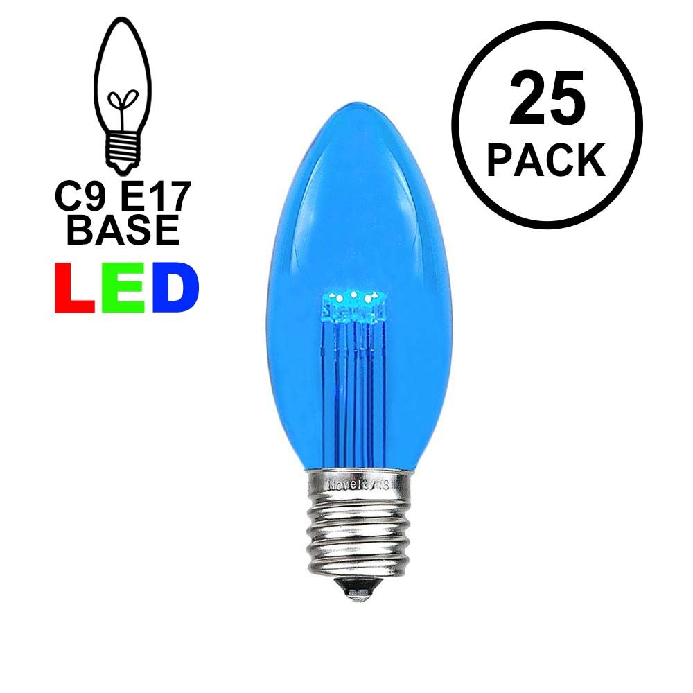 Blue Glass C9 LED Bulbs - Novelty Lights IncNovelty Lights | LED ...