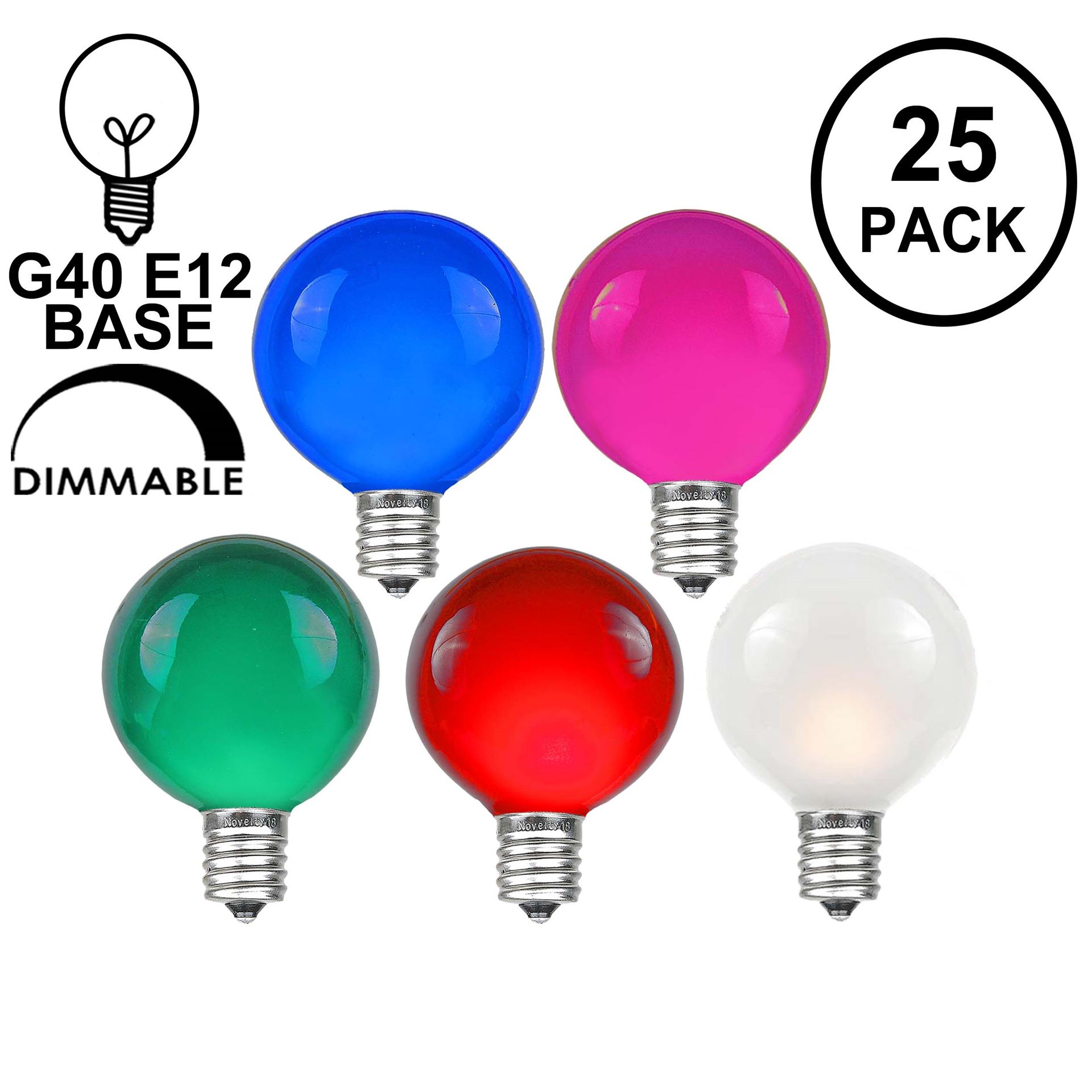 Multi G40 globe Replacement Lamps - Novelty Lights IncNovelty Lights ...