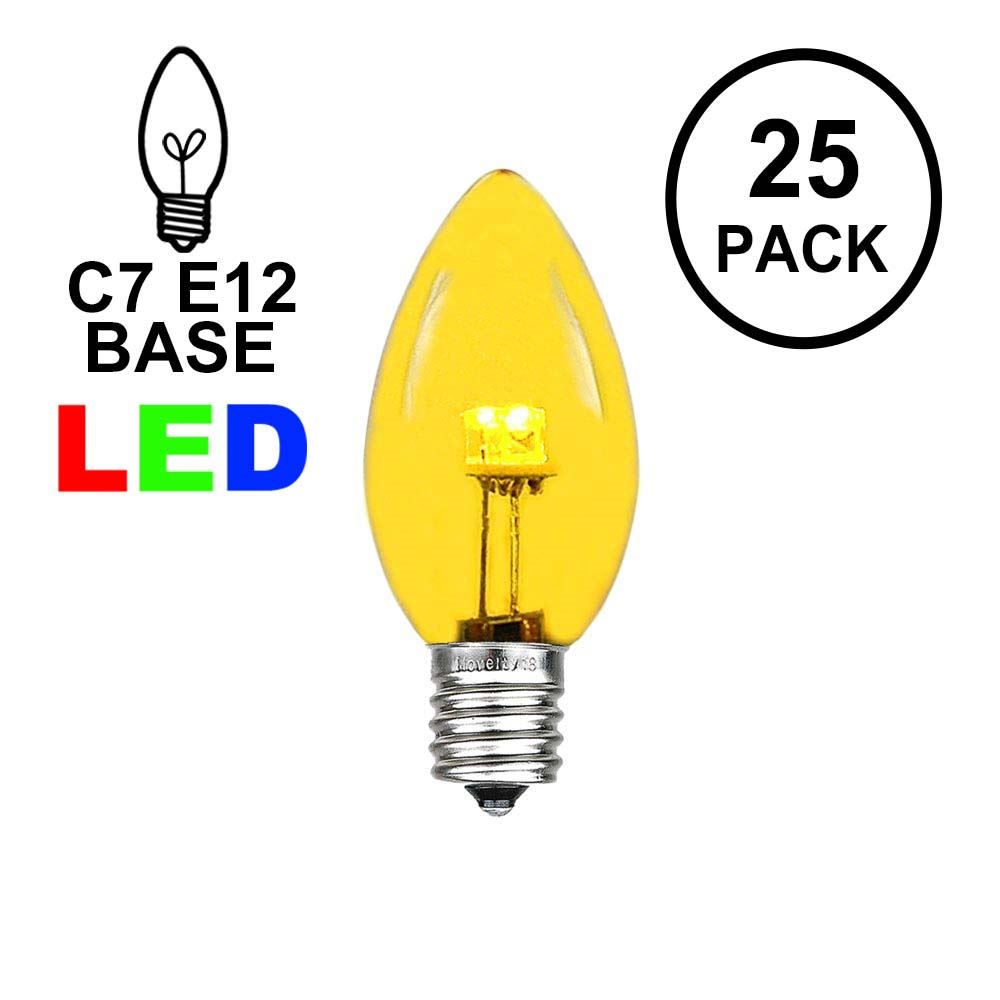 Yellow LED C7 Glass Christmas Bulbs - Novelty Lights Novelty Lights ...