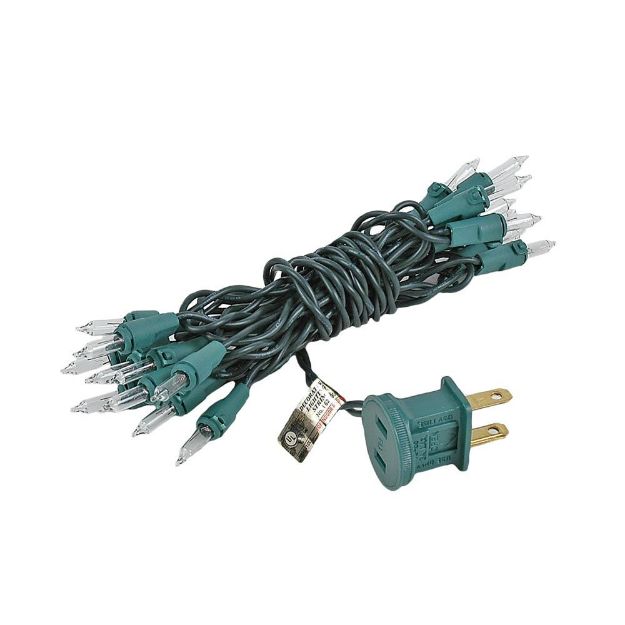 Non Connectable Christmas Mini Light Sets 20 Light Green Wire Clear ...