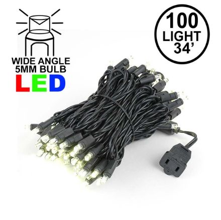 5mm Black Wire Warm White 100 Bulb LED Christmas Lights Sets - Novelty ...