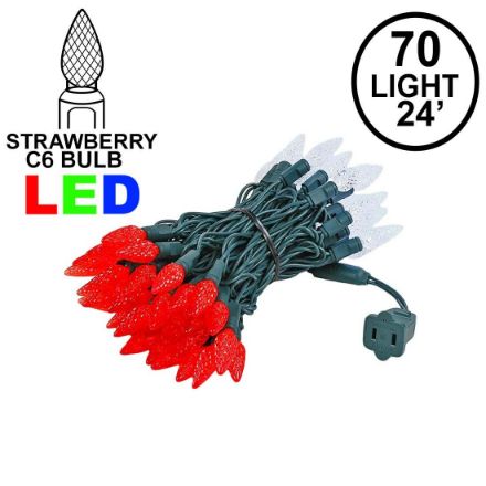 70 Light C6 Strawberry LED Christmas LightsNovelty Lights | LED ...