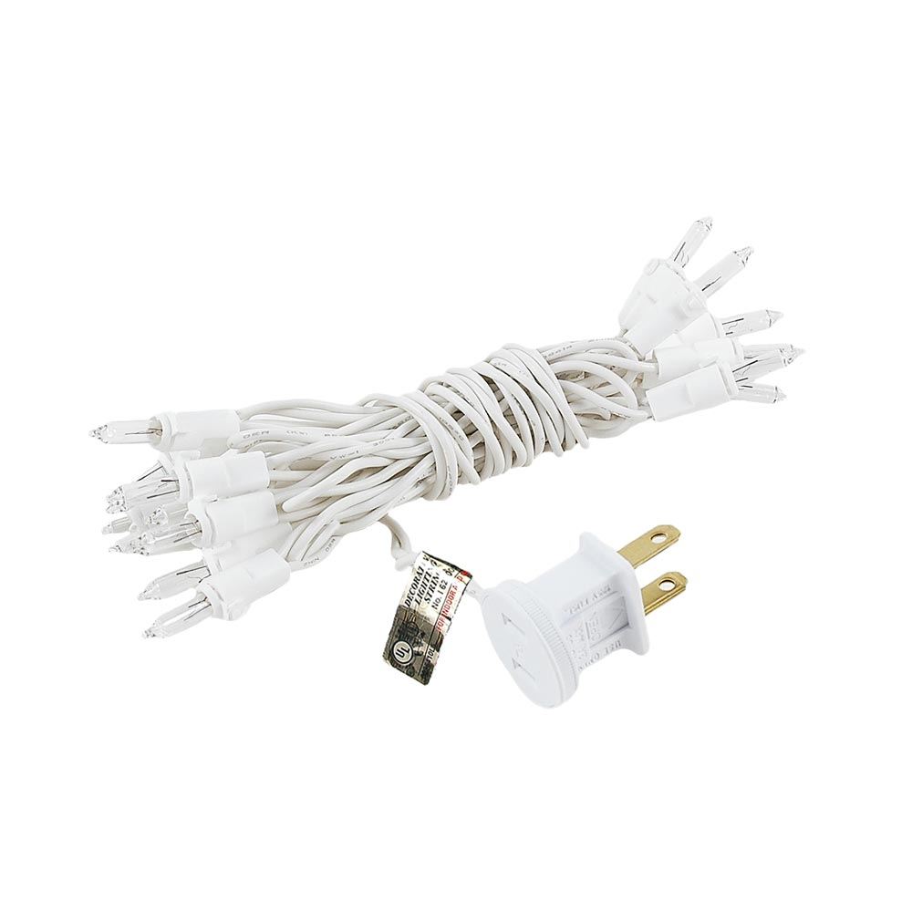 Non Connectable Christmas Mini Light Sets 20 Light White Wire Clear ...