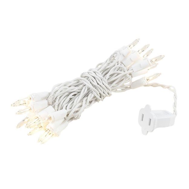 Christmas Mini Light Sets 20 Light White Wire Clear BulbNovelty Lights ...