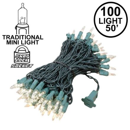 Green Wire 100 Light Christmas Mini Lights - Novelty Lights IncNovelty ...