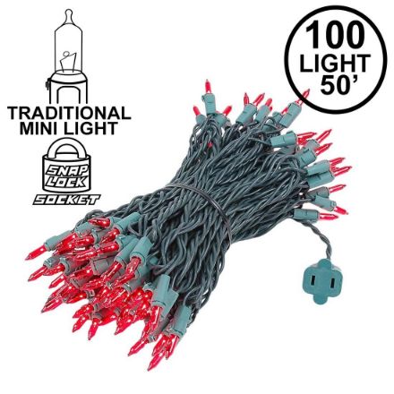 Green Wire 100 Light Christmas Mini Lights - Novelty Lights IncNovelty ...