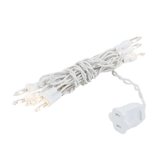 Christmas Mini Light Sets 10 Light White Wire Clear BulbNovelty Lights ...