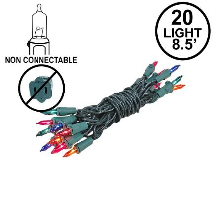 20 Light Multi LED Christmas Light Set Non-Connectable - Novelty Lights ...