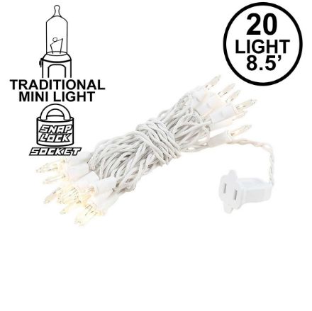White Wire Commercial Grade Mini Christmas Light SetsNovelty Lights ...
