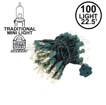 Green Wire 100 Light Christmas Mini Lights - Novelty Lights IncNovelty ...