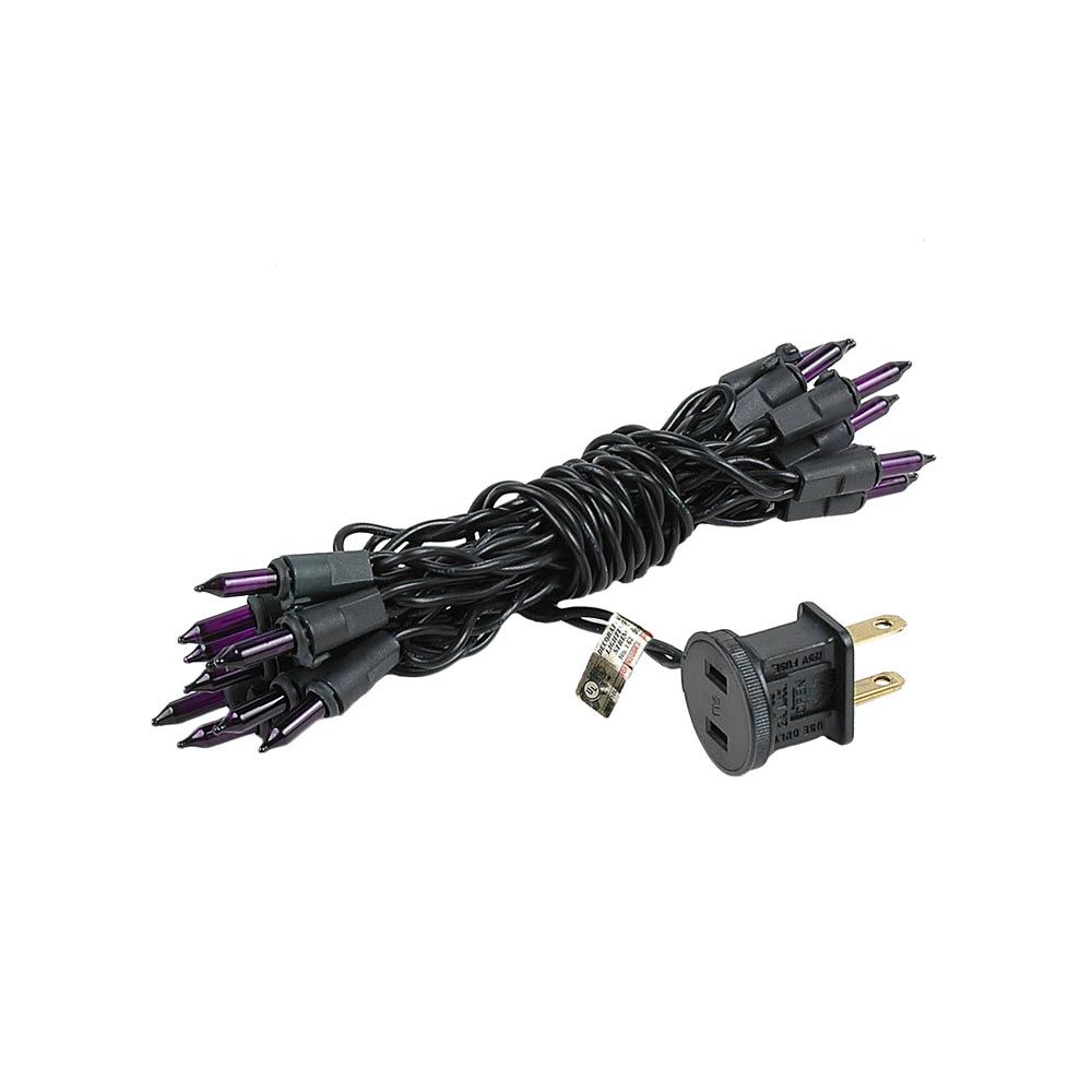 purple Non Connectable Christmas Mini Light Sets 20 Light Black Wire ...
