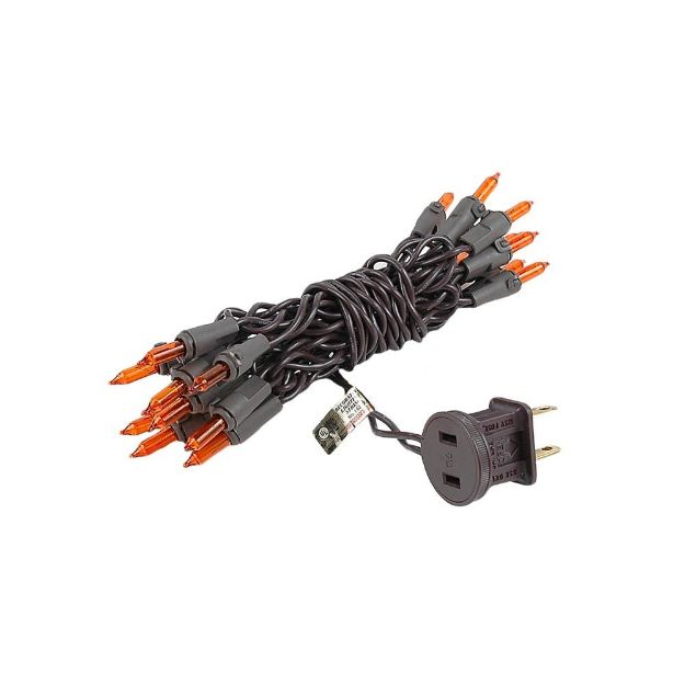 amber / orange Non Connectable Christmas Mini Light Sets 20 Light Brown ...