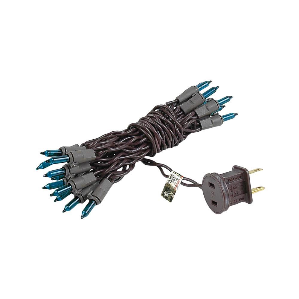Non Connectable Teal Brown Wire Mini Lights 20 Light 8.5'Novelty Lights ...