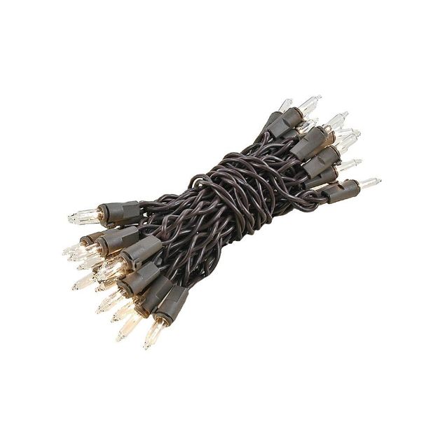 Non Connectable Christmas Mini Light Sets 35 Light Brown Wire Clear ...