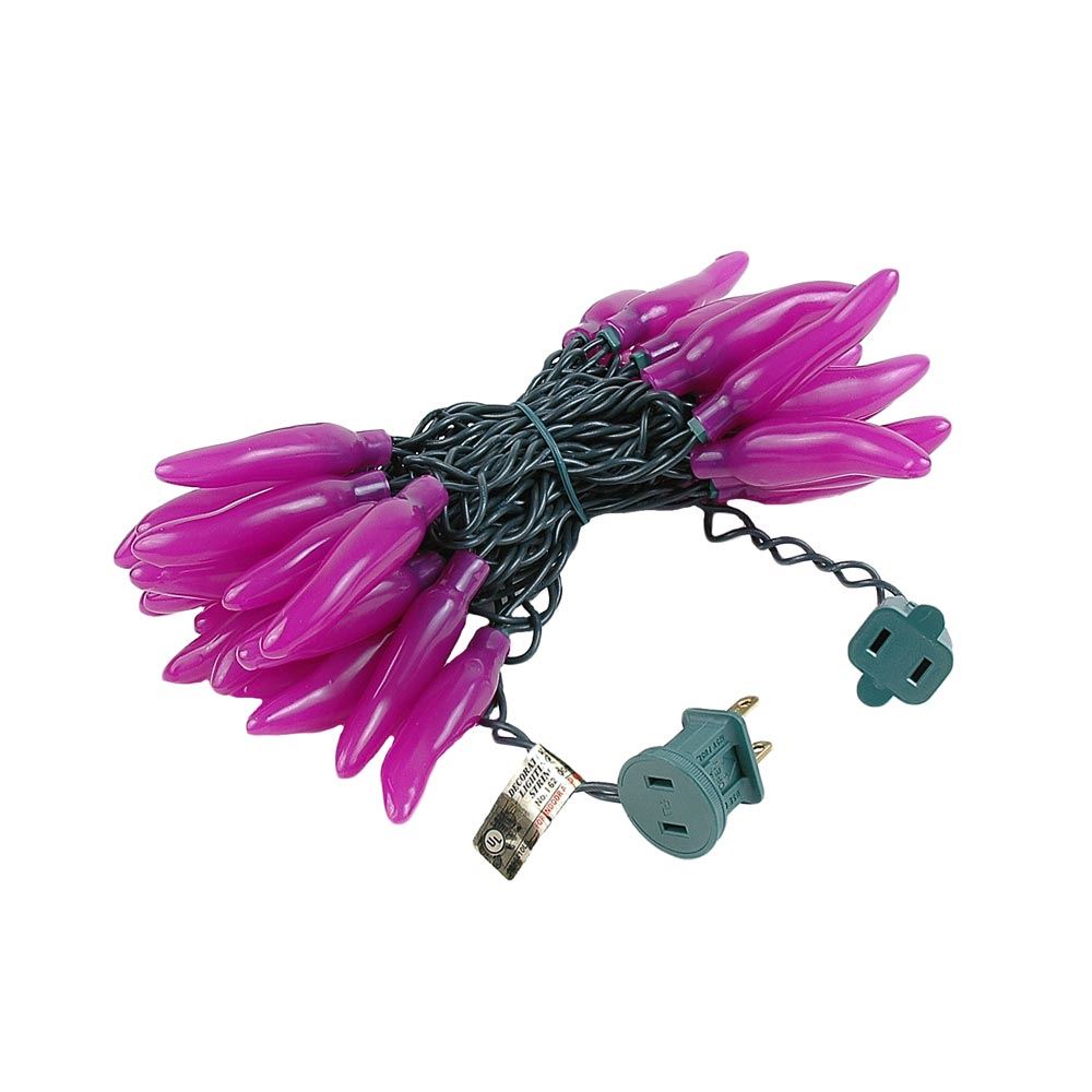 purple Chili Pepper Light Strings with 35 Lighted Peppers - Novelty ...