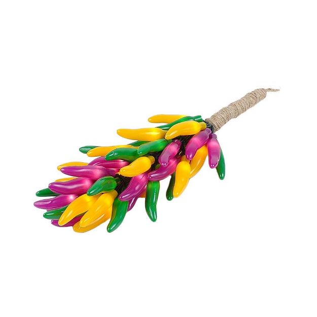 Purple/Green/Yellow Chili Pepper Light Ristras 16" Cluster set ...