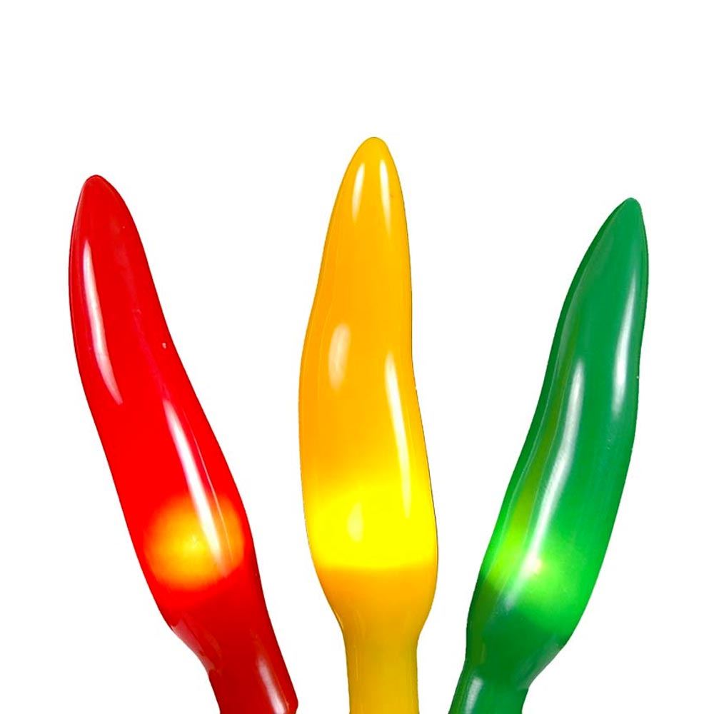 Fiesta Red Green and Yellow Chili Pepper Light Ristras 16" Cluster set ...