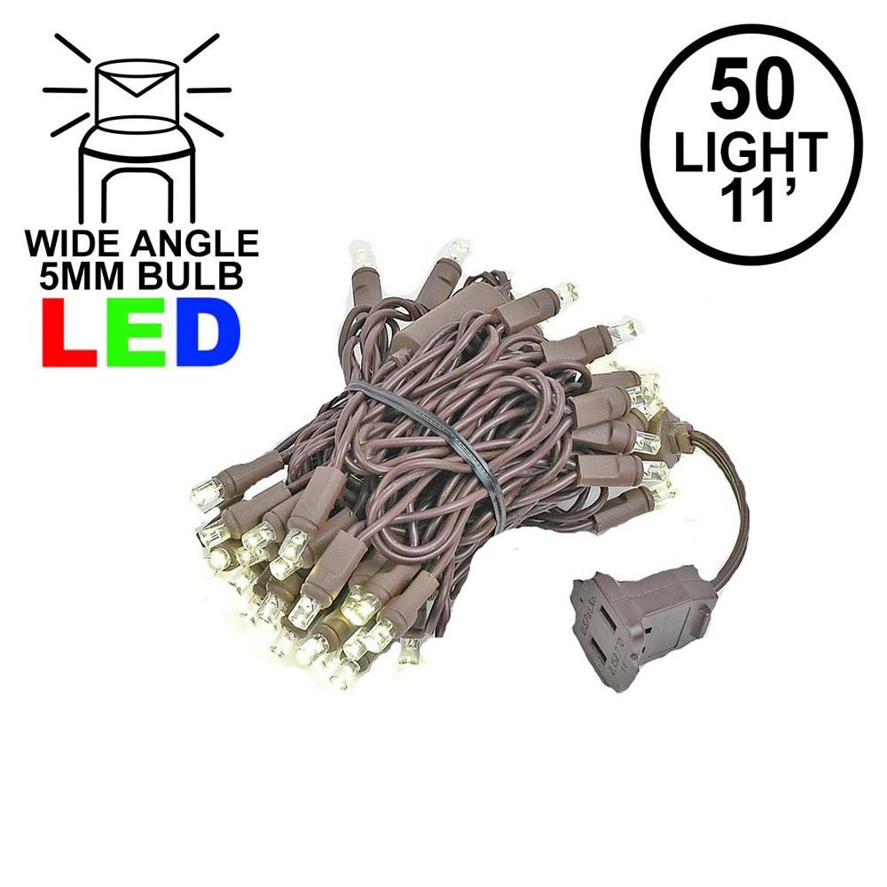 50 Wide Angle Warm White LED Mini Christmas Lights Sets 11 Feet on ...